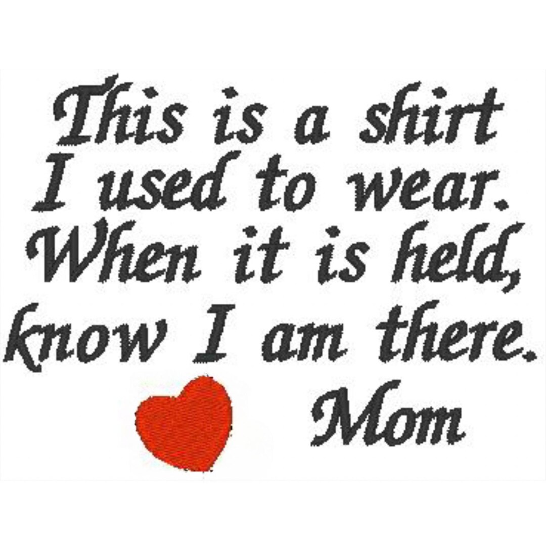 This is a Shirt Poem Signed Mom Digital Embroidery File - Etsy