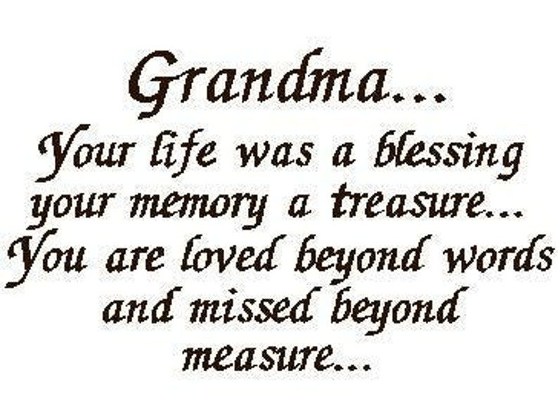 Grandma - Your Life Was a Blessing Digital Embroidery File - Etsy