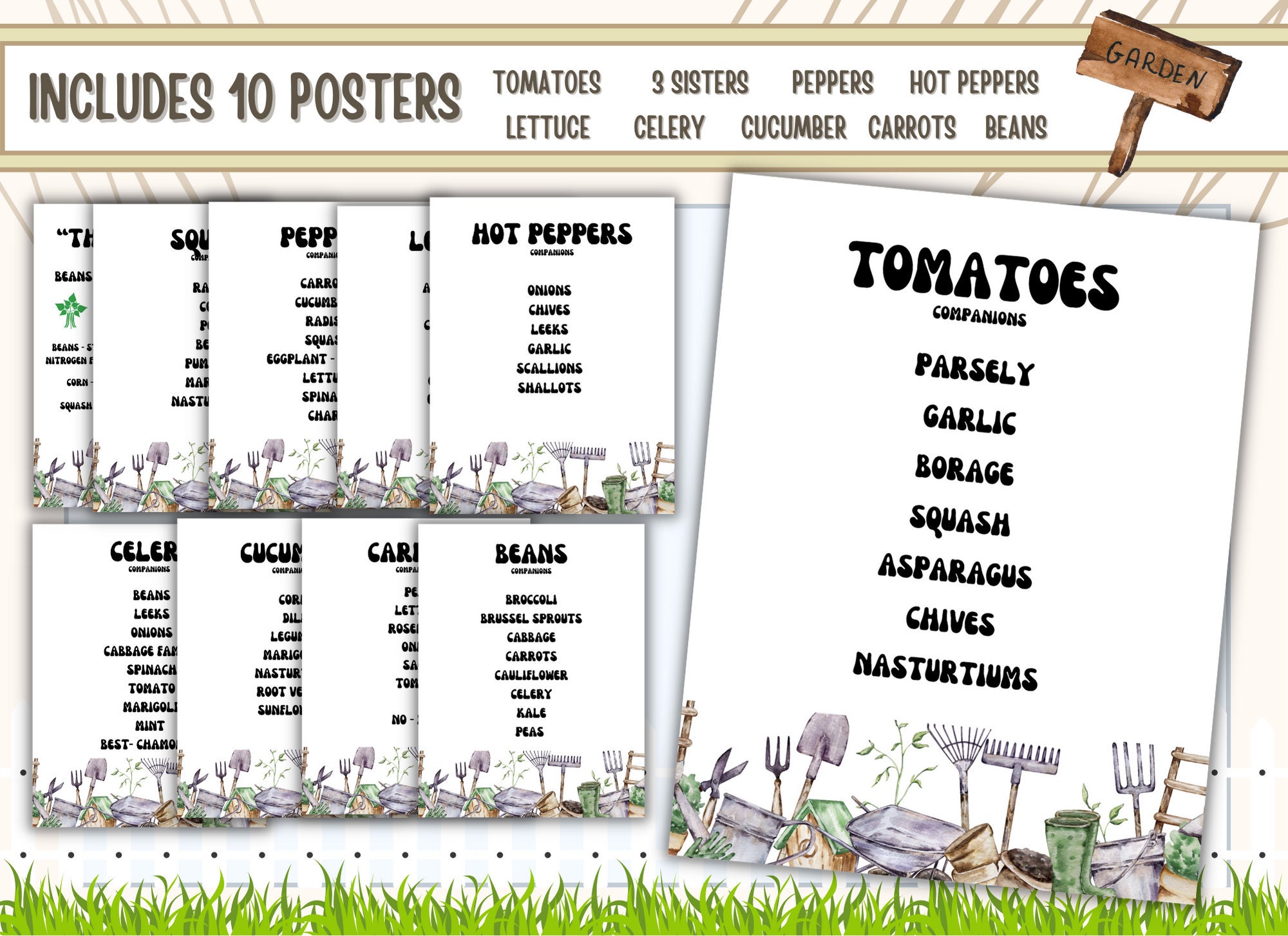 Companion Gardening Sheets - Etsy