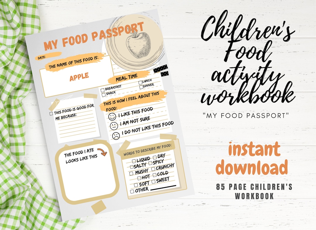 Children's Food Passport, Children's Food Journal, Picky Eater Relief ...