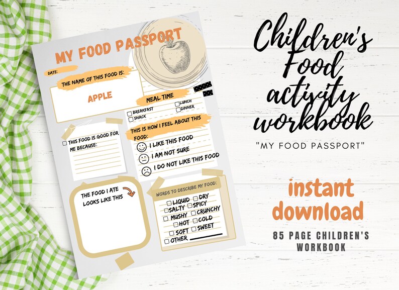 Children's Food Passport, Children's Food Journal, Picky Eater Relief ...