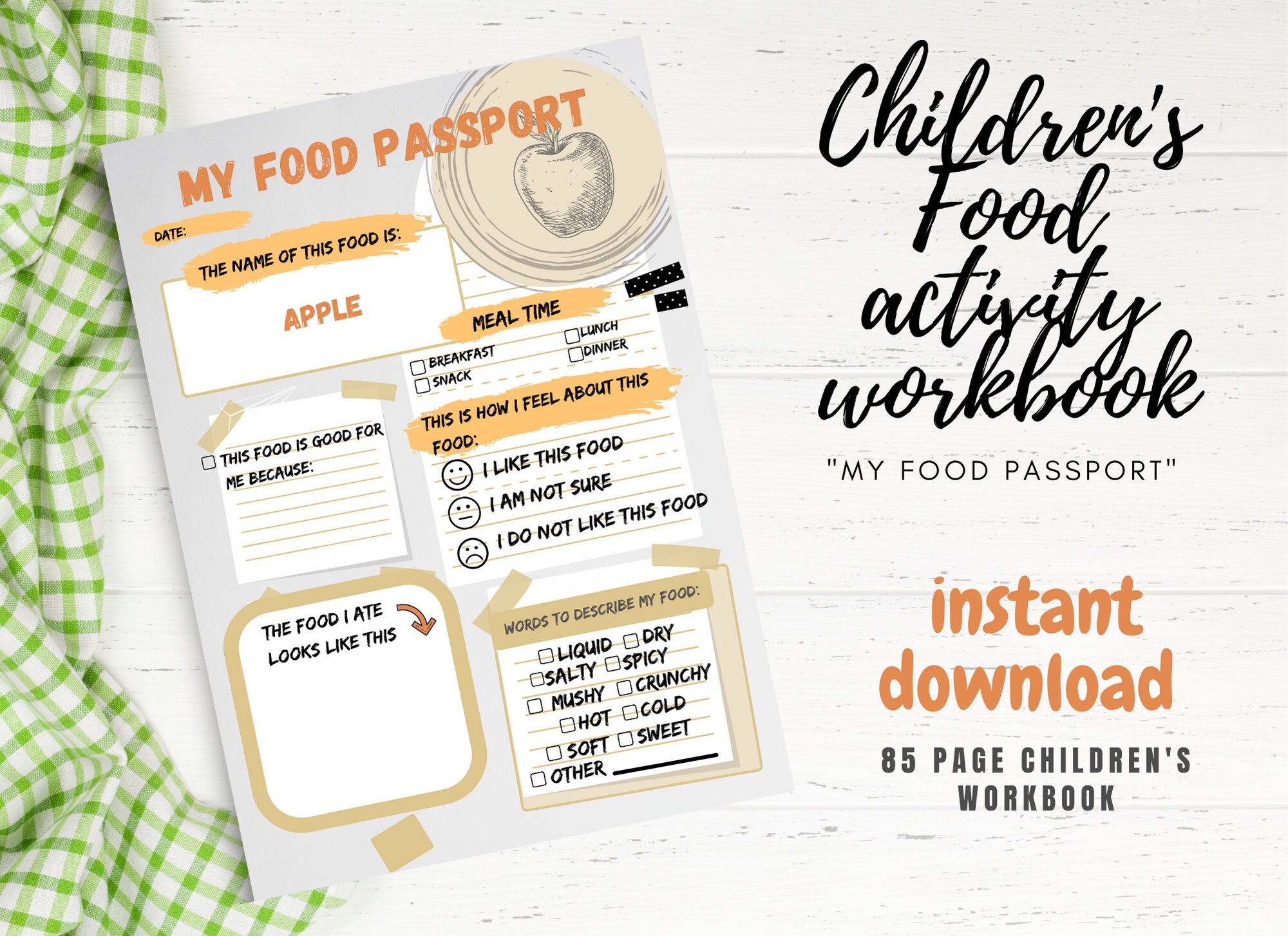 Children's Food Passport, Children's Food Journal, Picky Eater Relief ...
