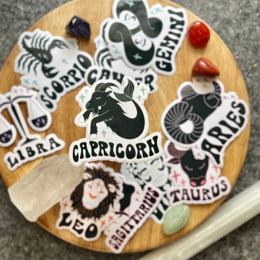 Capricorn Sticker, Celestial Sticker, Zodiac Sticker, Astrology Sticker ...