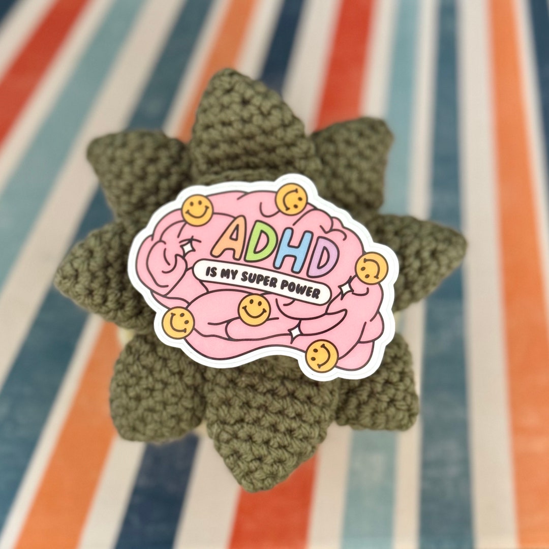 ADHD is My Superpower Sticker, Mental Health Awareness, Cute Sticker, Neurodivergent Sticker ...