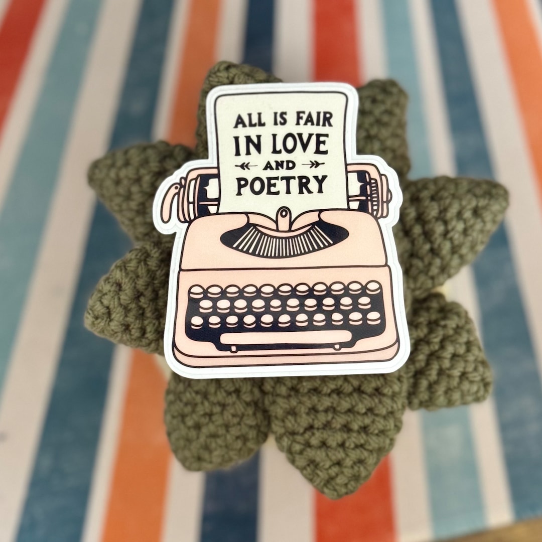 Taylor Inspired TTPD Album Typewriter Sticker, All is Fair in Love and ...