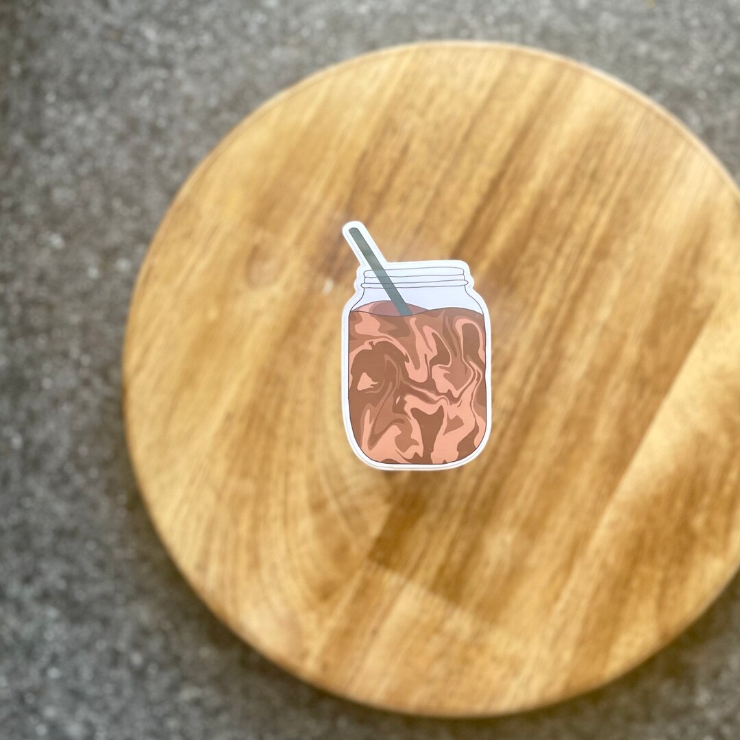 Iced Coffee Mason Jar Sticker - Etsy