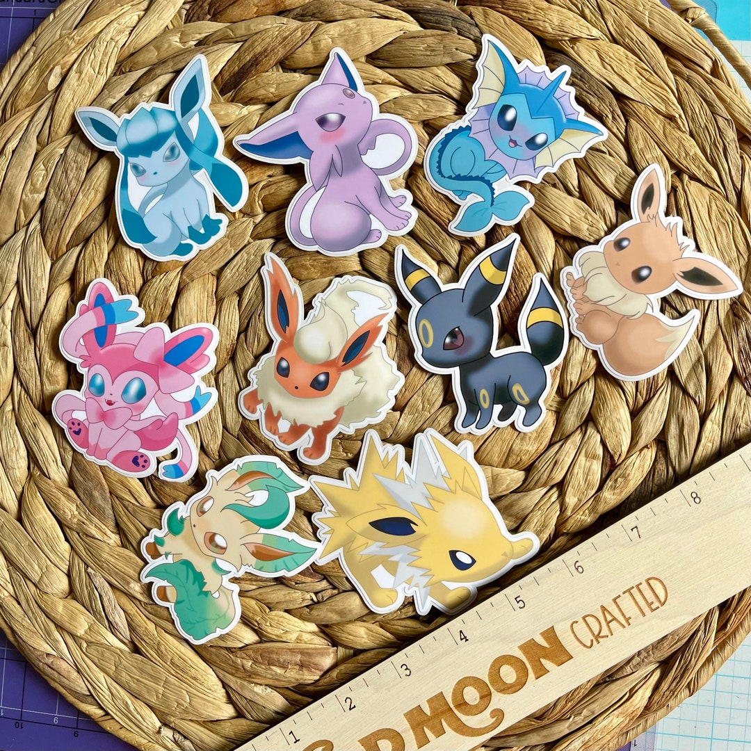 Eeveelution Stickers, Chibi Eeveelution Stickers, Pokemon Inspired Fan ...