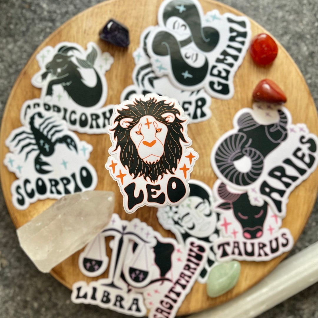 Leo Sticker, Celestial Sticker, Zodiac Sticker, Astrology Sticker, Star ...