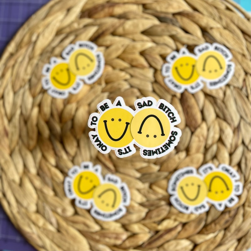 Sticker triste - Etsy España