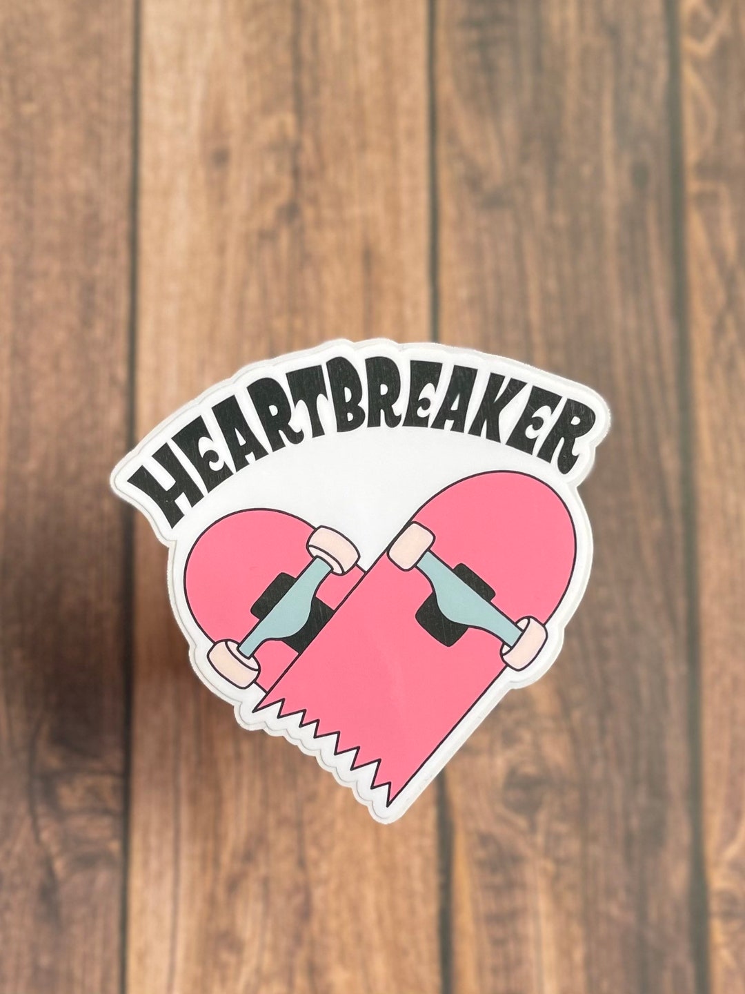 Heartbreaker Sticker, Skateboard Heart Sticker, Galentine's Sticker ...