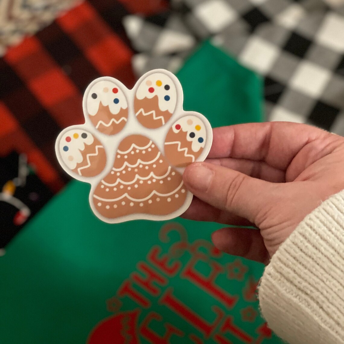 Gingerbread Paw Print Sticker, Weatherproof Dog Lover Gift - Etsy
