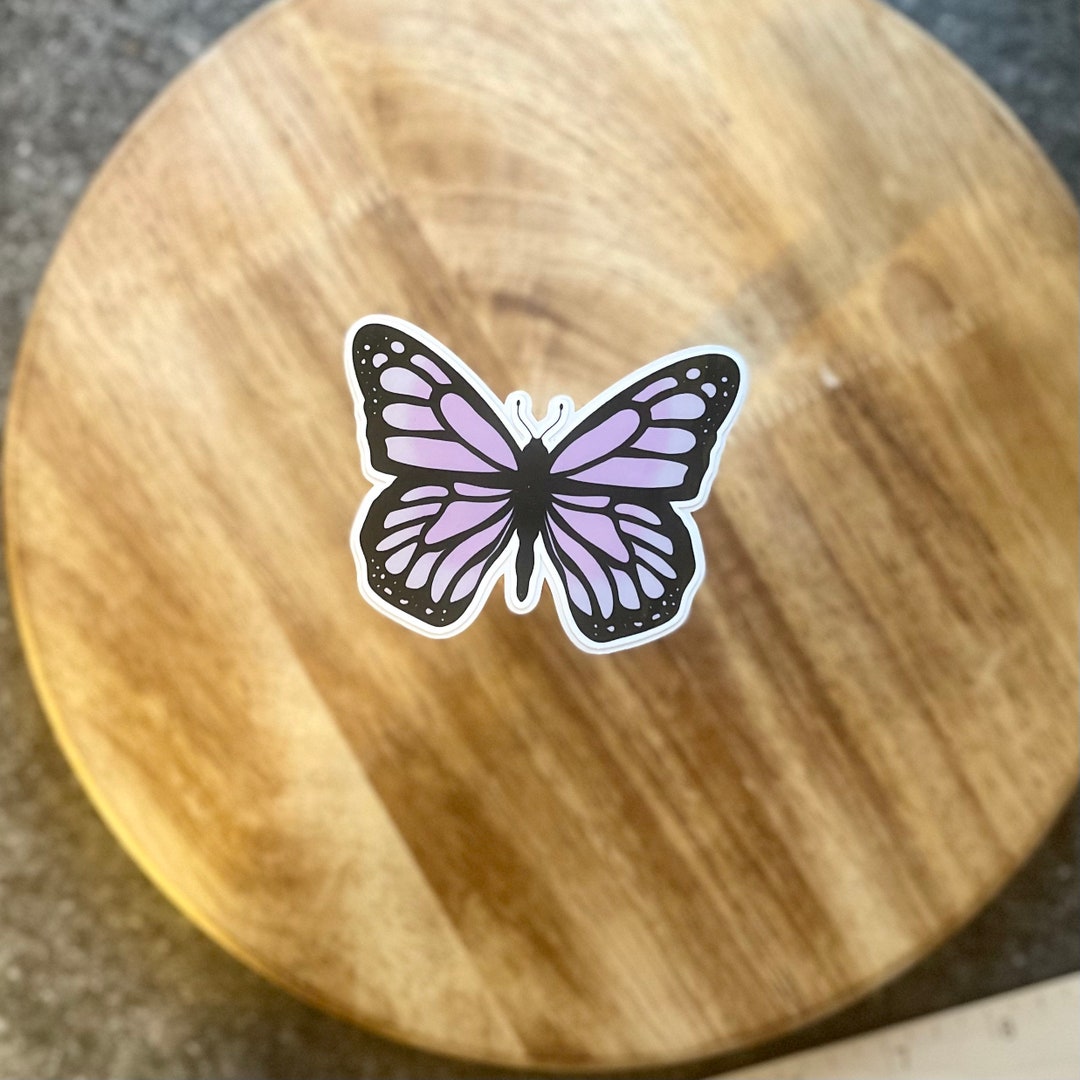Purple Butterfly Sticker, Monarch Sticker, Insect Sticker, Monarch ...