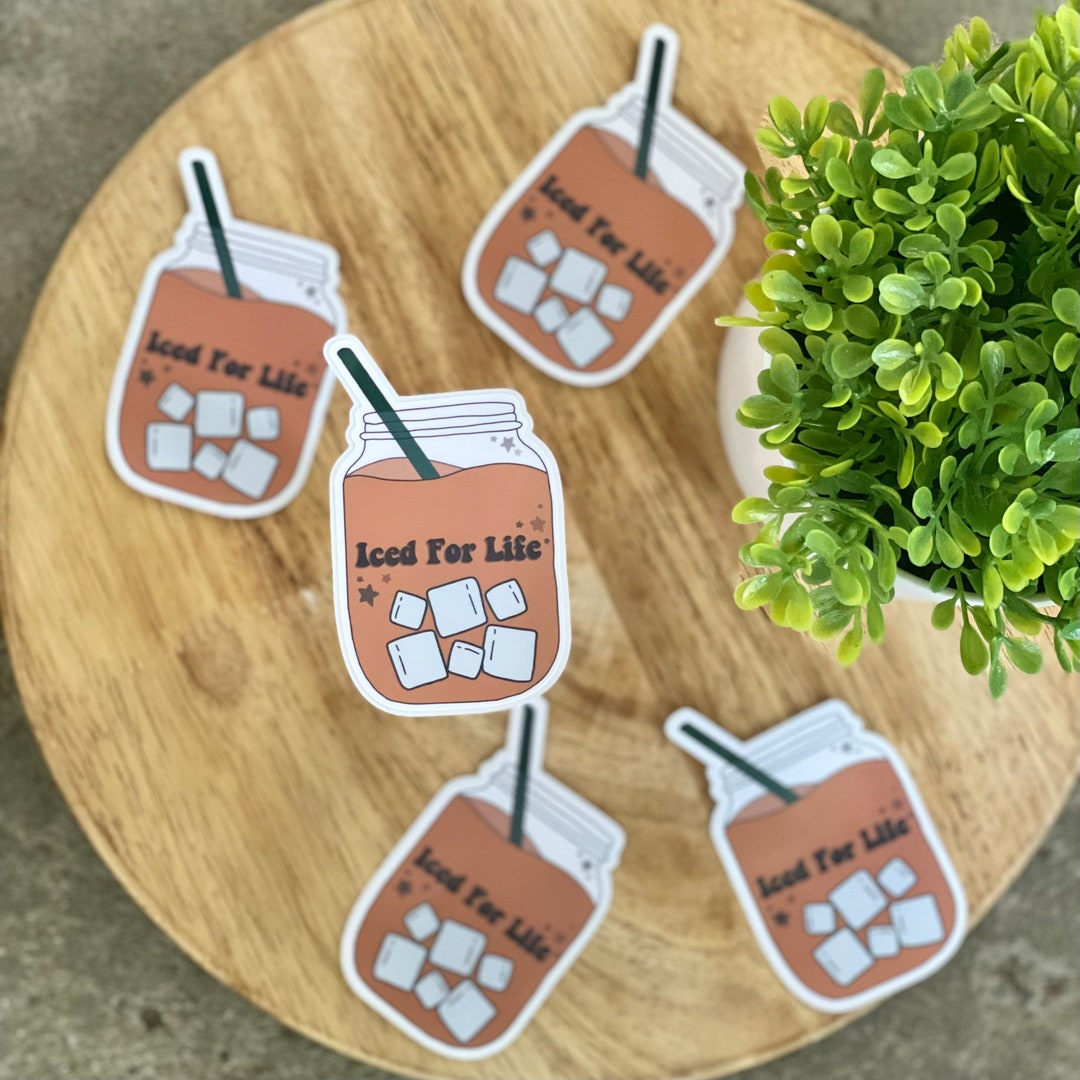 Iced for Life Coffee Addict Vinyl Sticker - Etsy