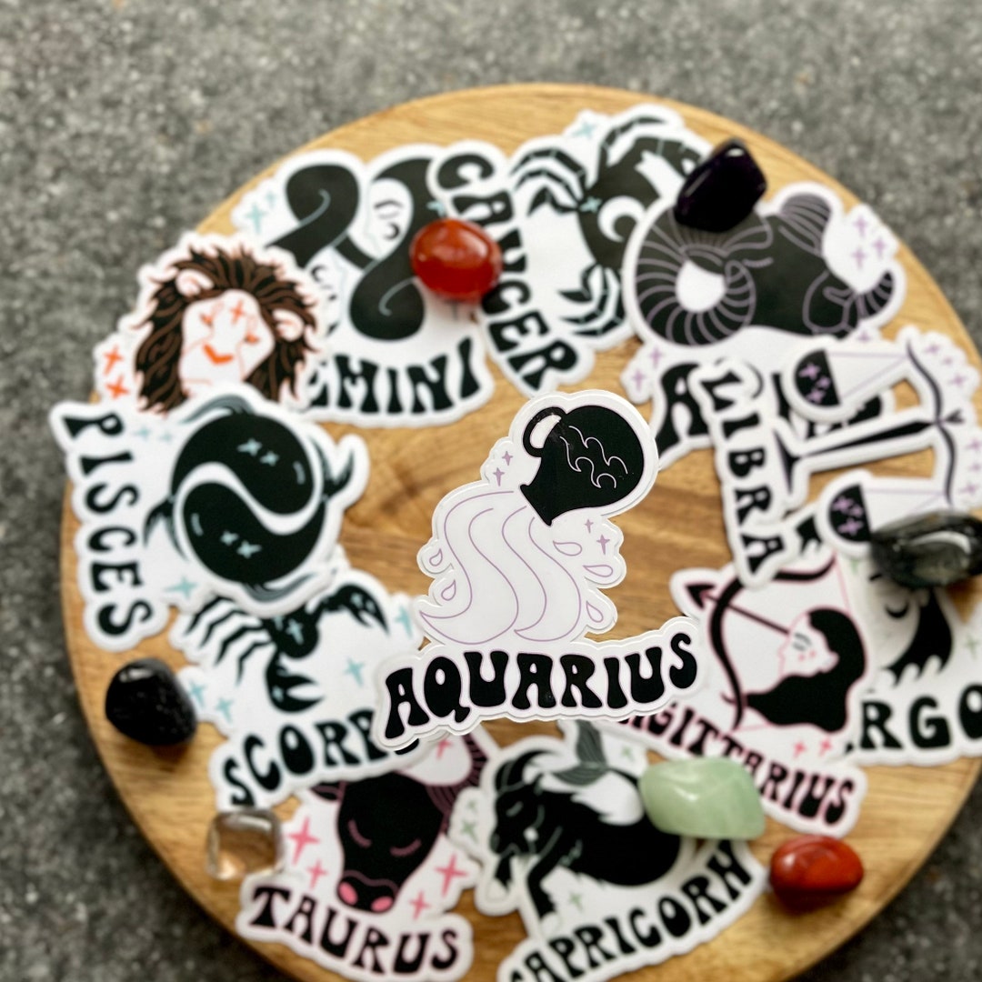 Aquarius Zodiac Sticker: Water-resistant Vinyl - Etsy