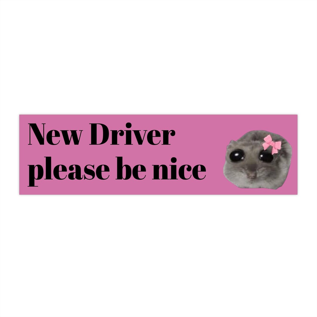 Whimsical New Driver Bumper Sticker, Cute Car Decal, Newbie Driver Gift ...