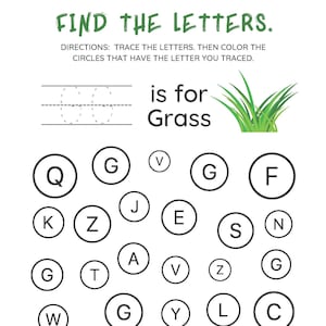 Lesson Plan Letters A Z: Find Trace and Color Letters - Etsy