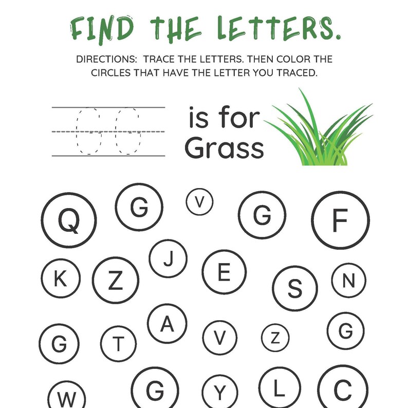 Lesson Plan Letters A Z: Find Trace and Color Letters - Etsy