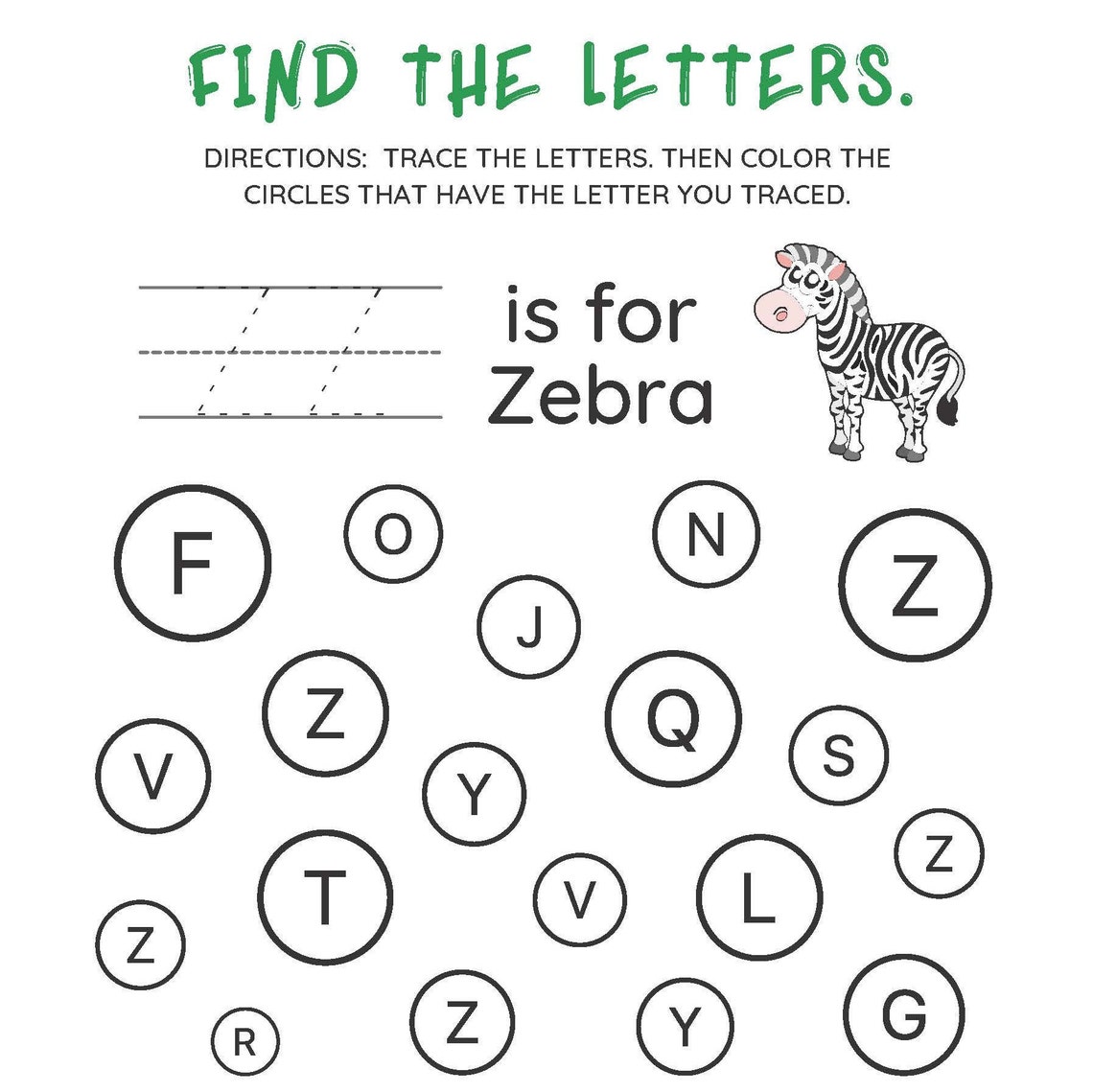 Lesson Plan Letters A Z: Find Trace and Color Letters - Etsy