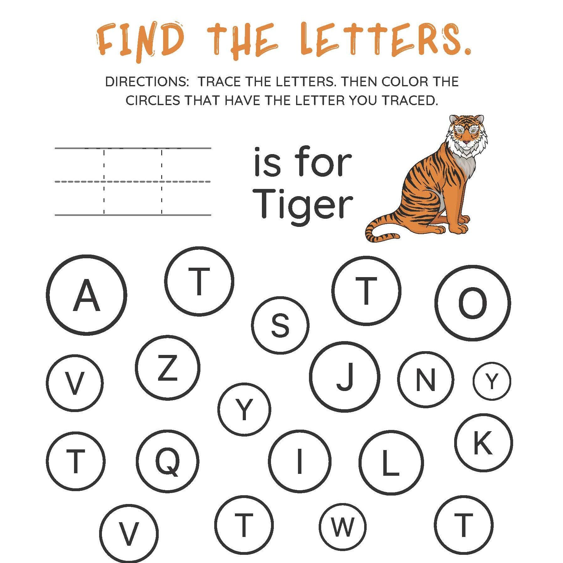 Lesson Plan Letters A Z: Find Trace and Color Letters - Etsy