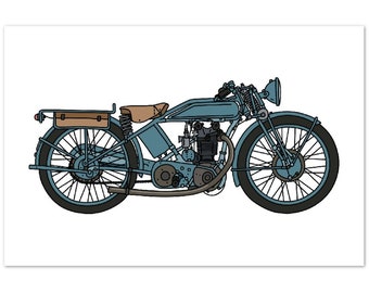 Motorcycle drawing - Etsy Nederland