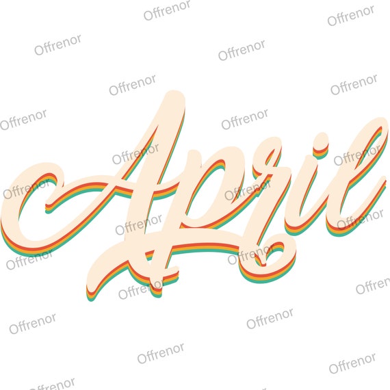 April Svg April Rainbow Svg April Design Svg April | Etsy