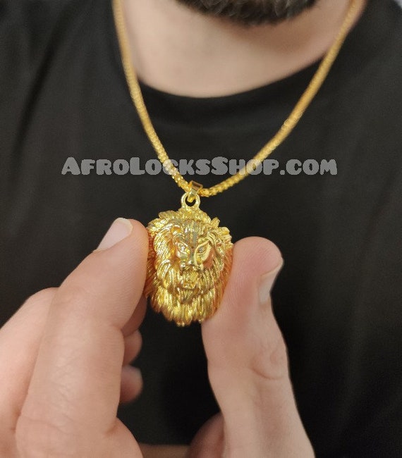 Chain Fine Lion Head Golden Gold Lion Head Necklace Fashion | Etsy
