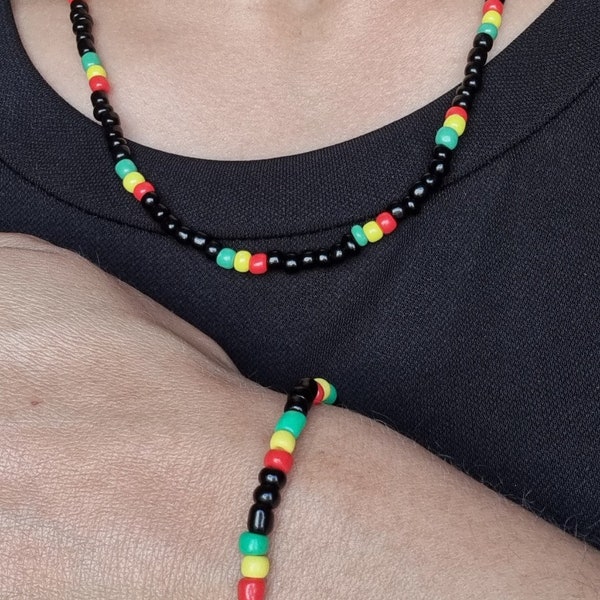 Rasta Bead Bracelet - Etsy