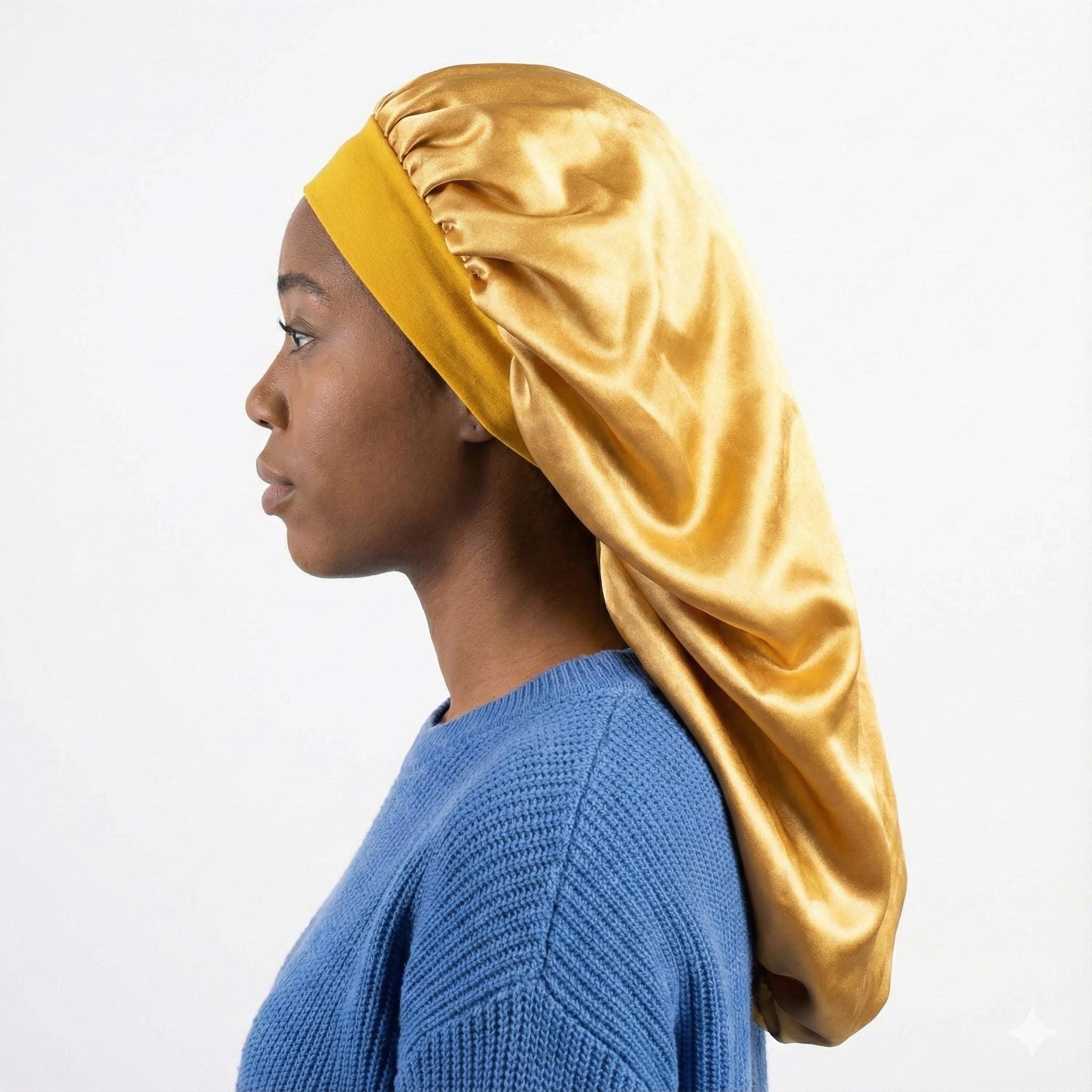 Long Satin Bonnet 60cm - Extra Long for Locks/dreadlocks & Braids ...