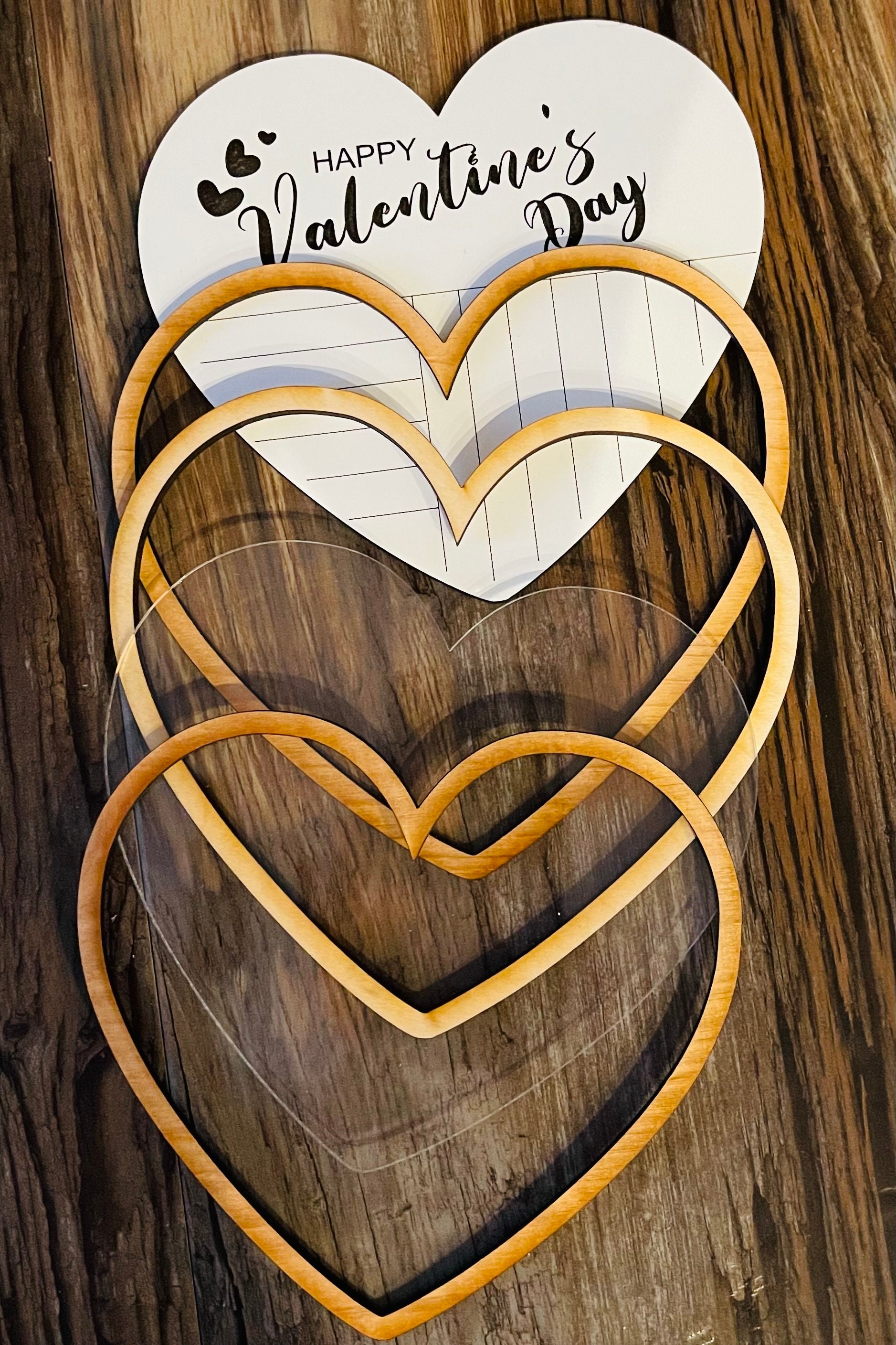 DIGITAL FILE Customizable Shiplap Valentine's Day Hearts | Etsy