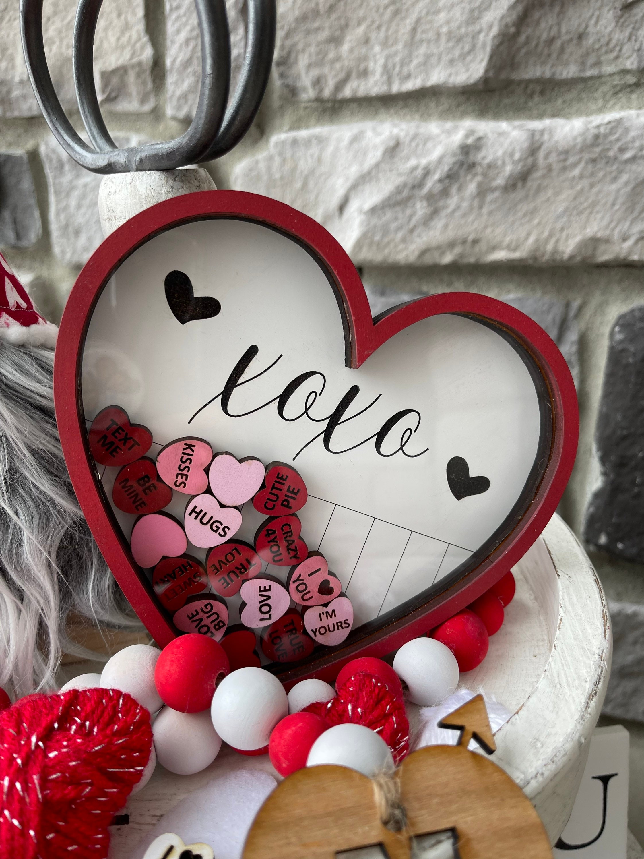 DIGITAL FILE Customizable Shiplap Valentine's Day Hearts | Etsy