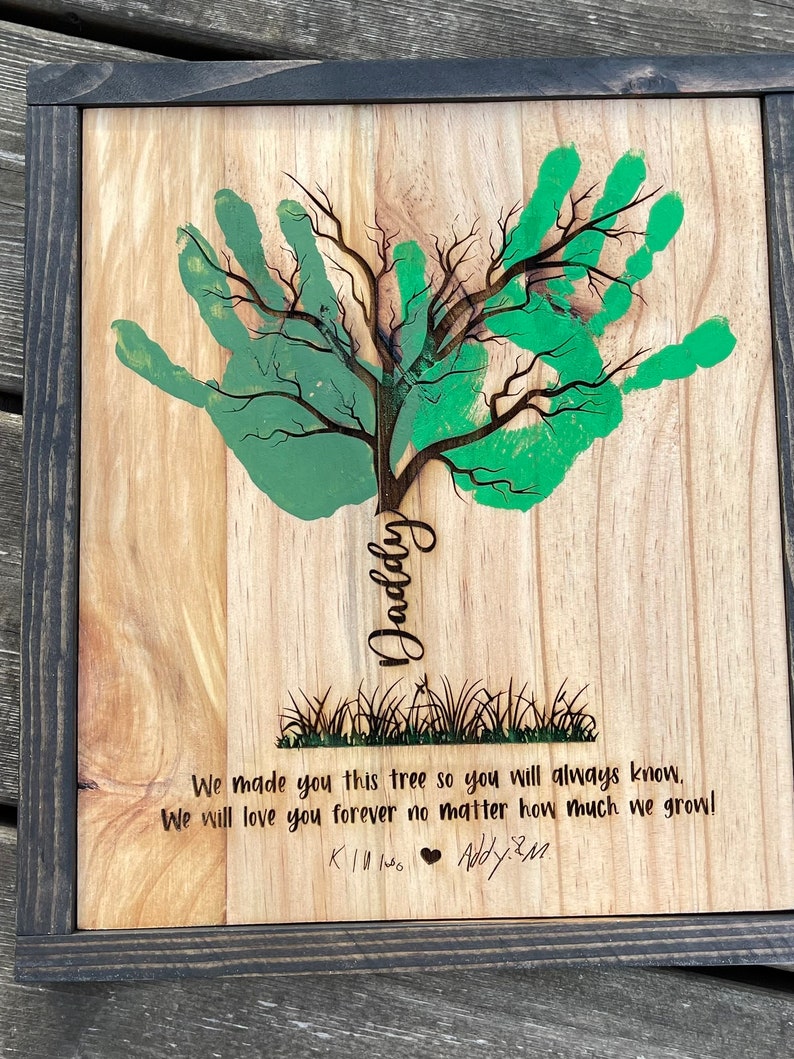 Father's Day Tree Sign *** Add Your Child's Personal Handprint**** - Etsy