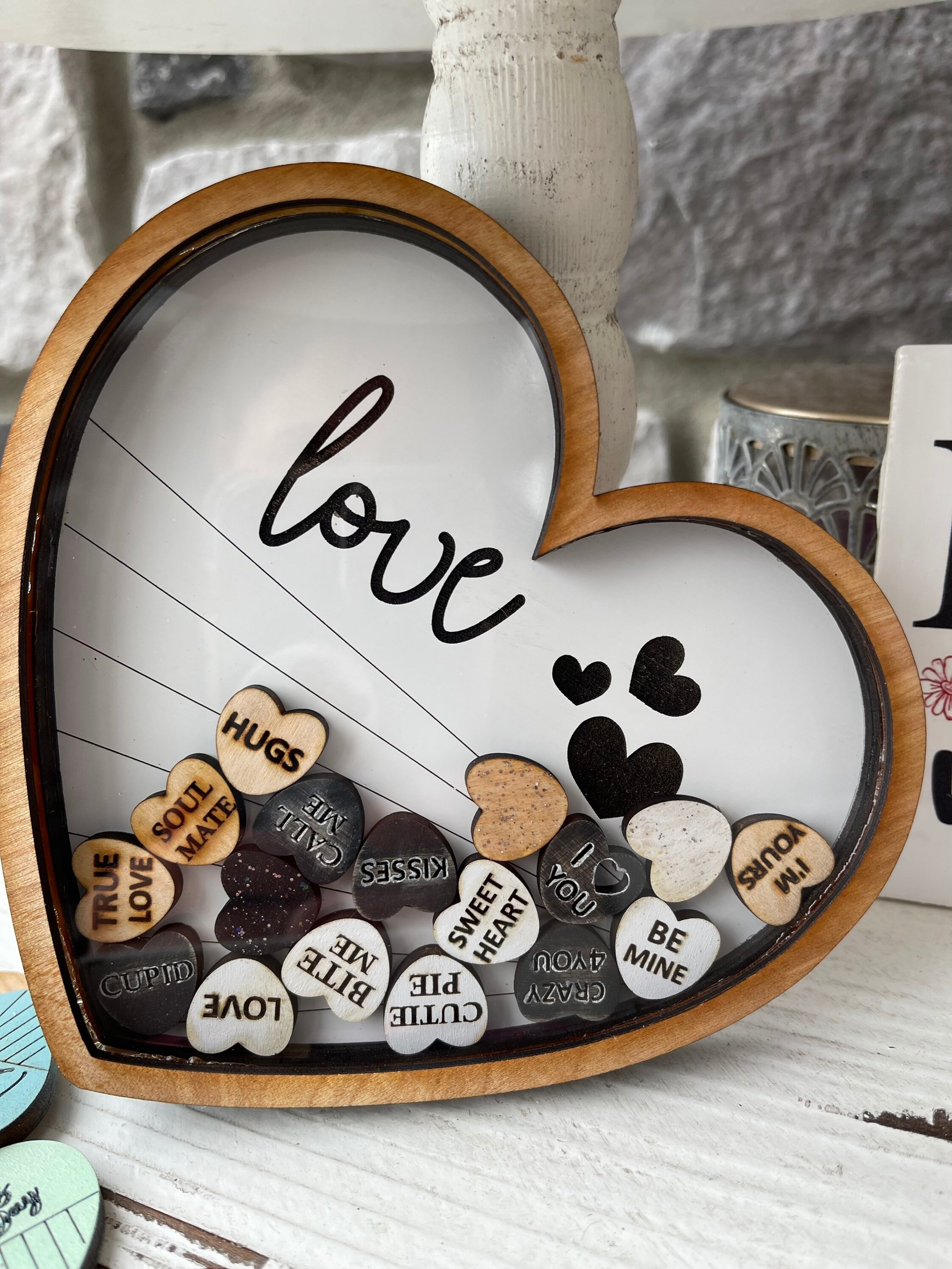 DIGITAL FILE Customizable Shiplap Valentine's Day Hearts | Etsy