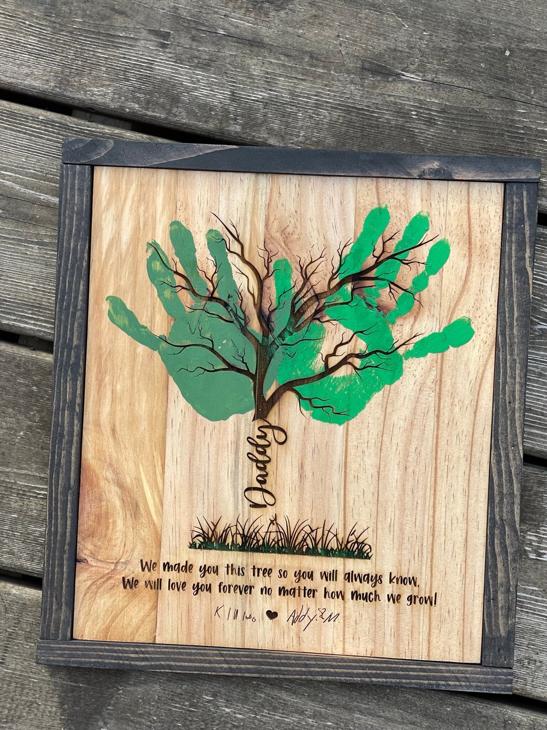 Father's Day Tree Sign *** Add Your Child's Personal Handprint**** - Etsy