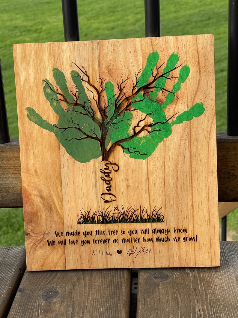 Father's Day Tree Sign *** Add Your Child's Personal Handprint**** - Etsy