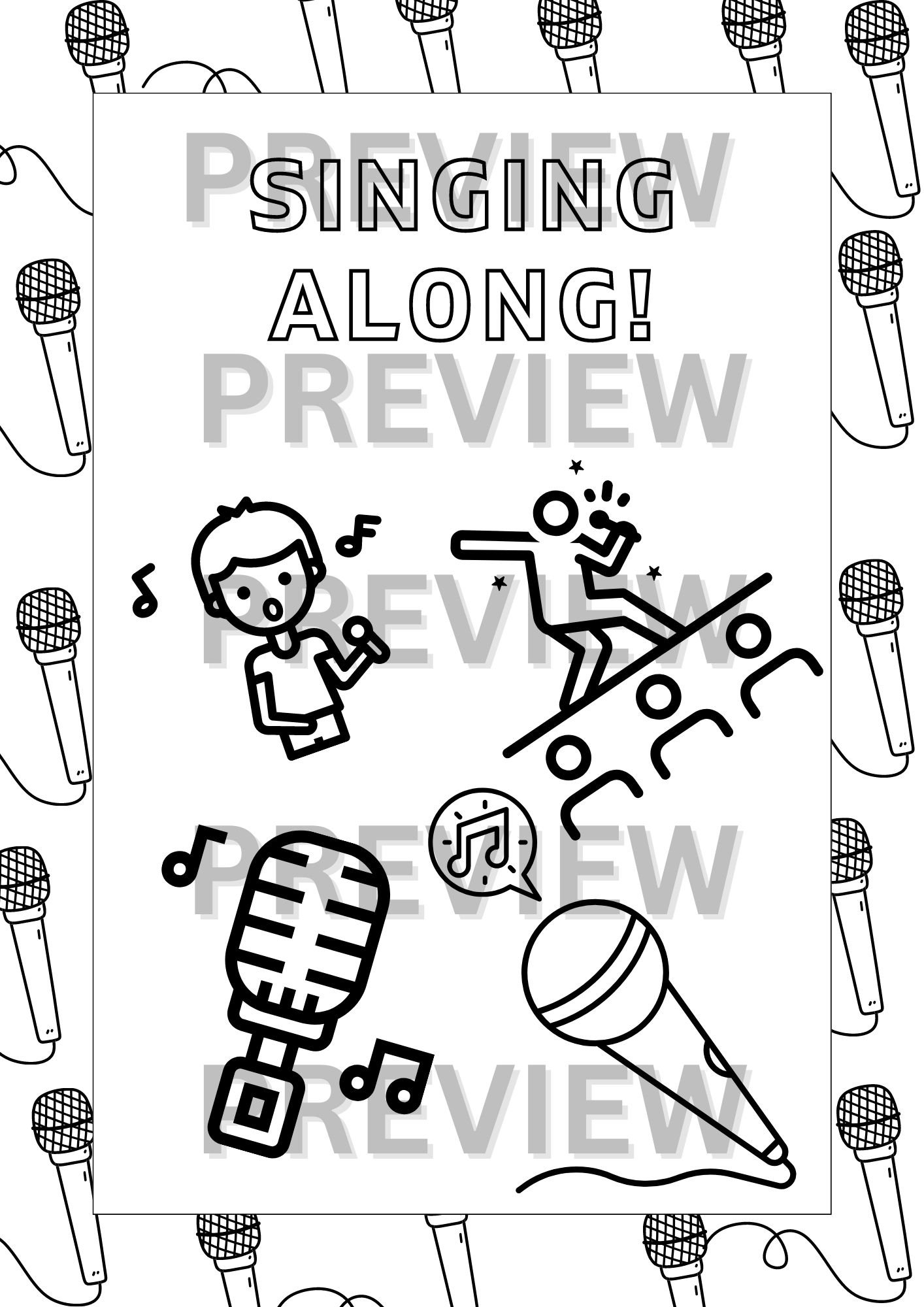 I Love Music Coloring Pages for Kids, Coloring Book, Printables, Games ...