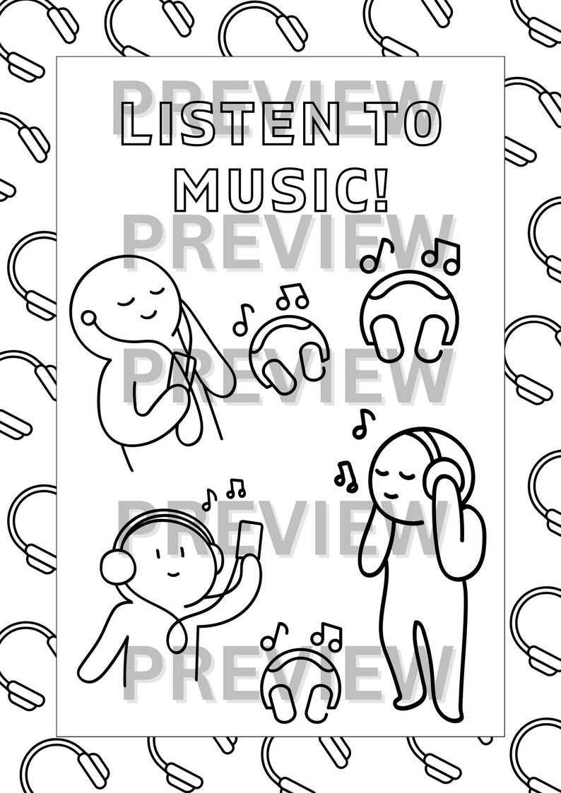 I Love Music Coloring Pages for Kids, Coloring Book, Printables, Games ...