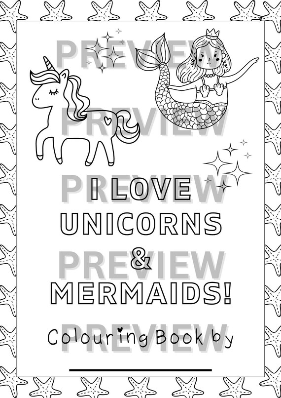 Unicorns And Mermaids Coloring Pages