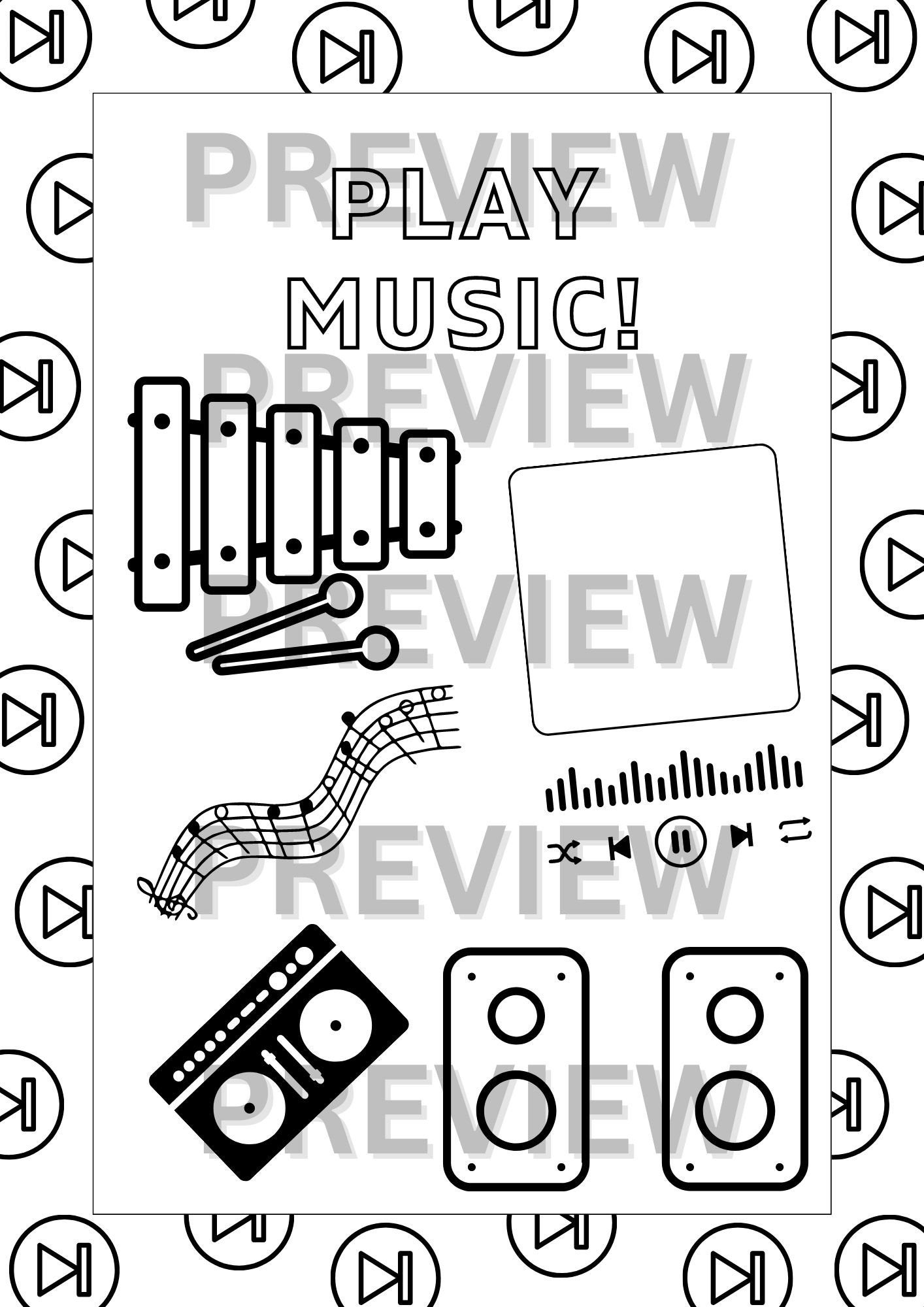 I Love Music Coloring Pages for Kids Coloring Book - Etsy