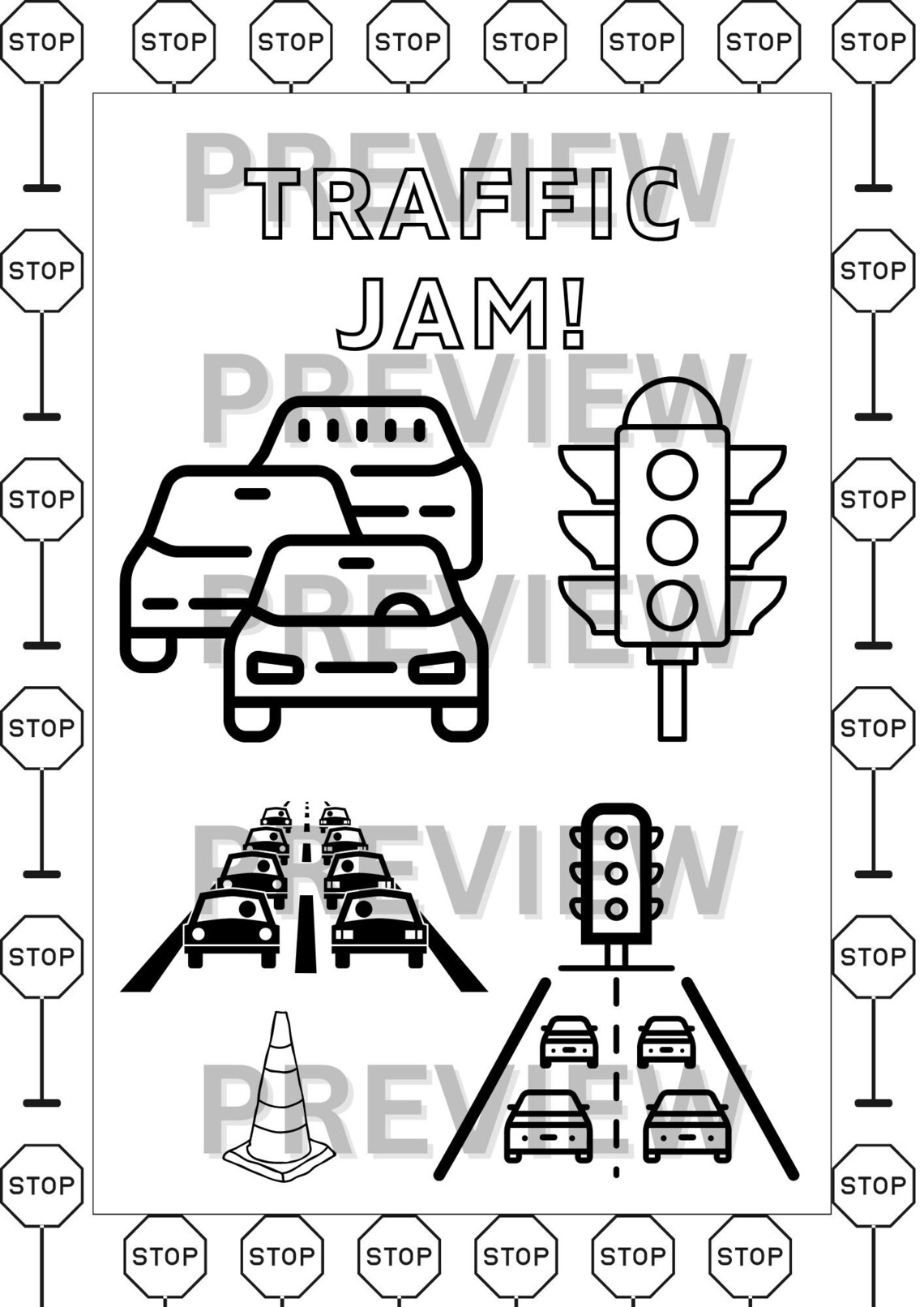 Cars and Trucks Coloring Pages for Kids, Coloring Book, Printable ...