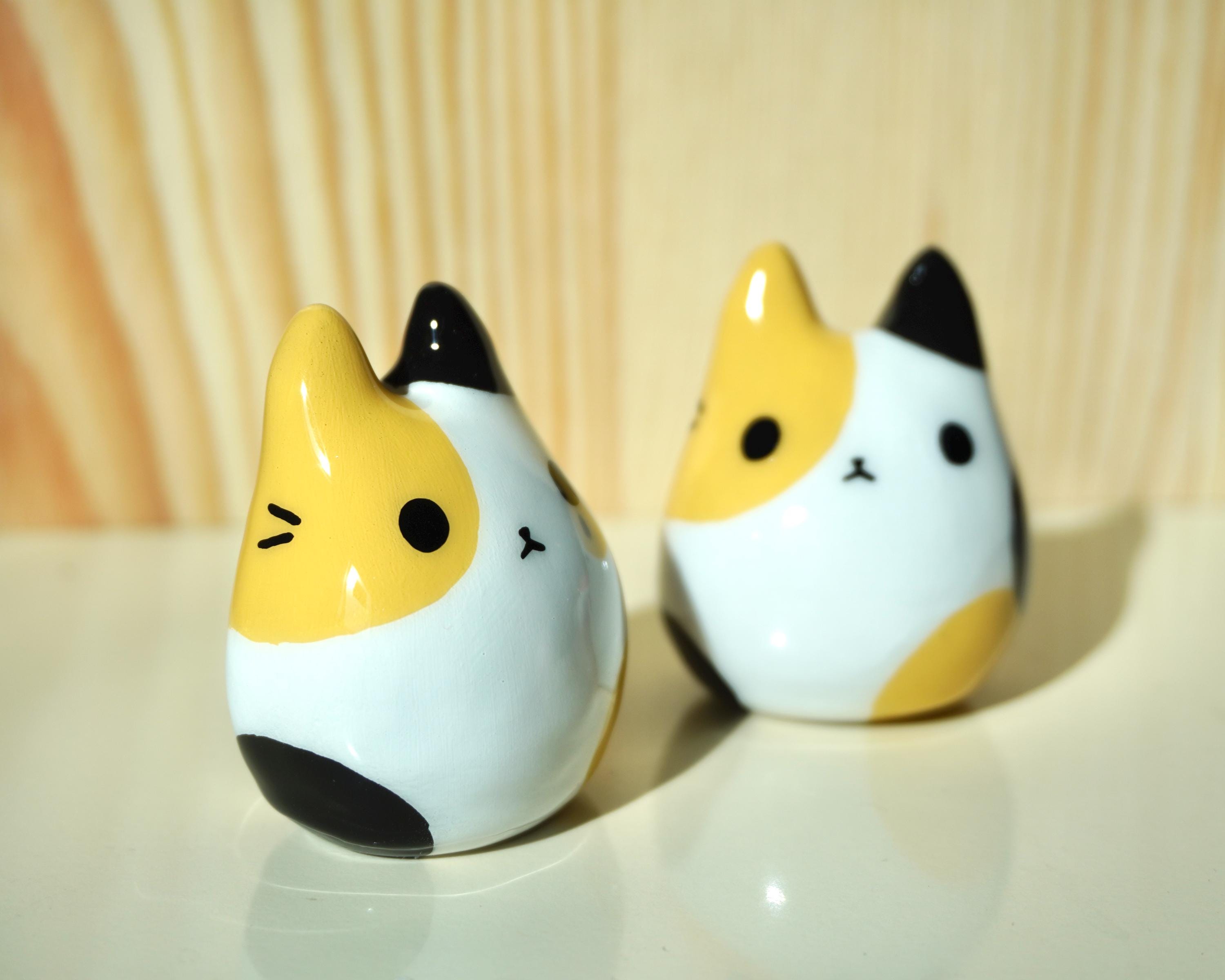 Calico Cat | Animal Clay Figurine | Desk Friends | Tiny Decor | Mini ...