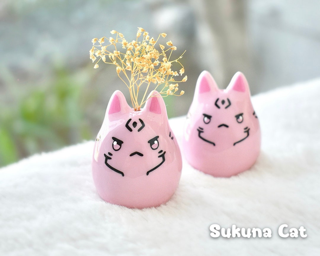 Sukuna Cat Clay Figurine | Jujutsu Kaisen Desk Friends | Anime Clay ...