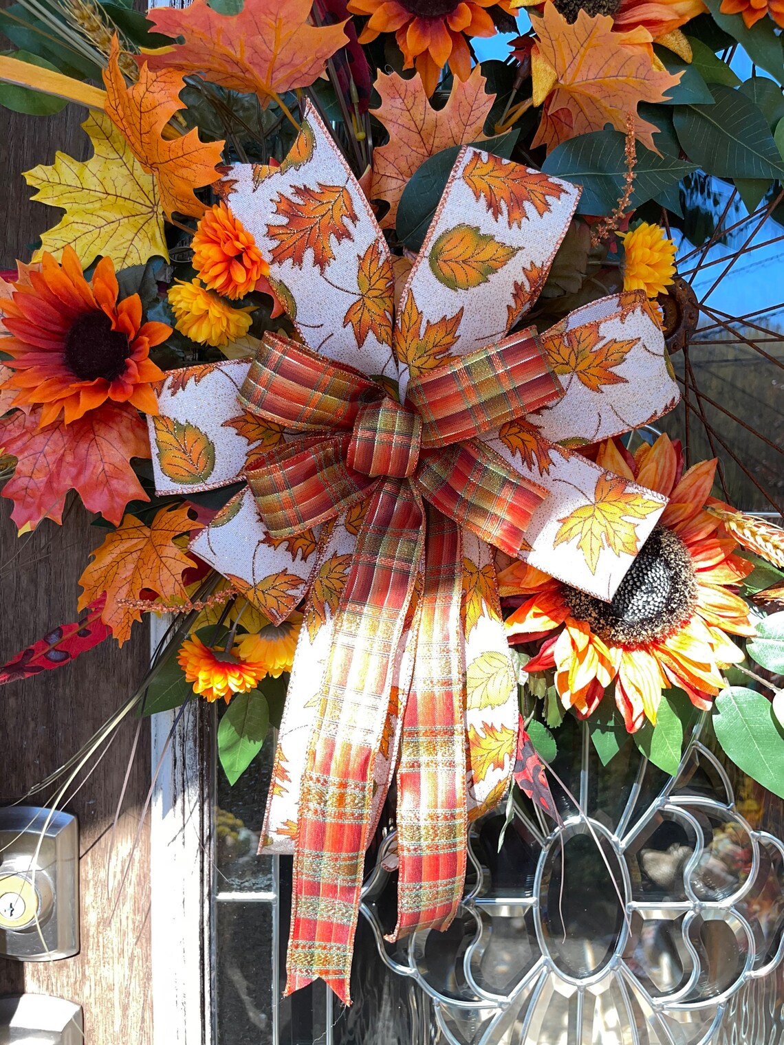 Fall Foliage Bicycle Wheel Wreath, Autumn Bicycle Wheel Wreath, Fall ...