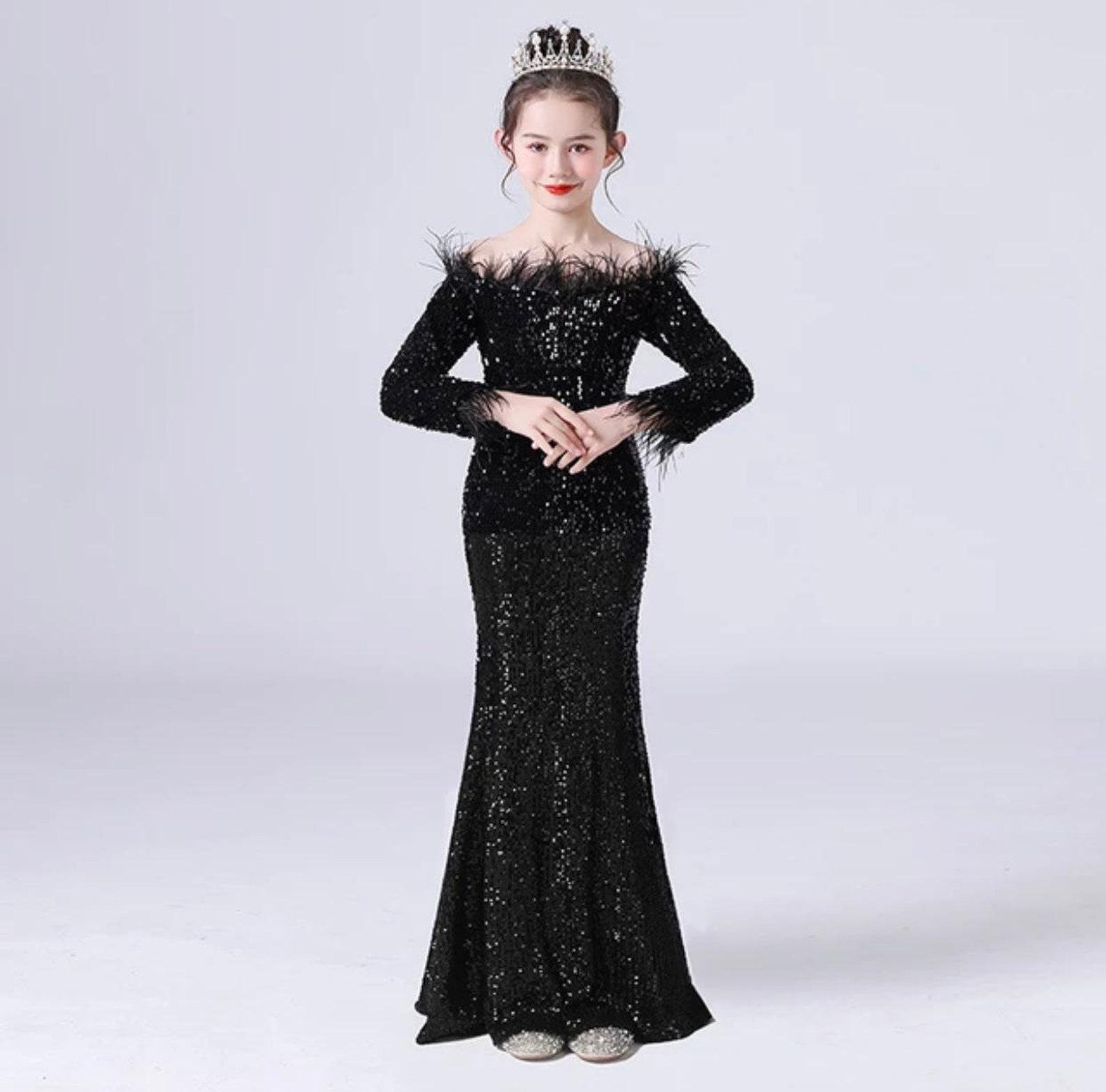 Charming Girls Dresses off Shoulder Luxury Party Dress Glitter - Etsy