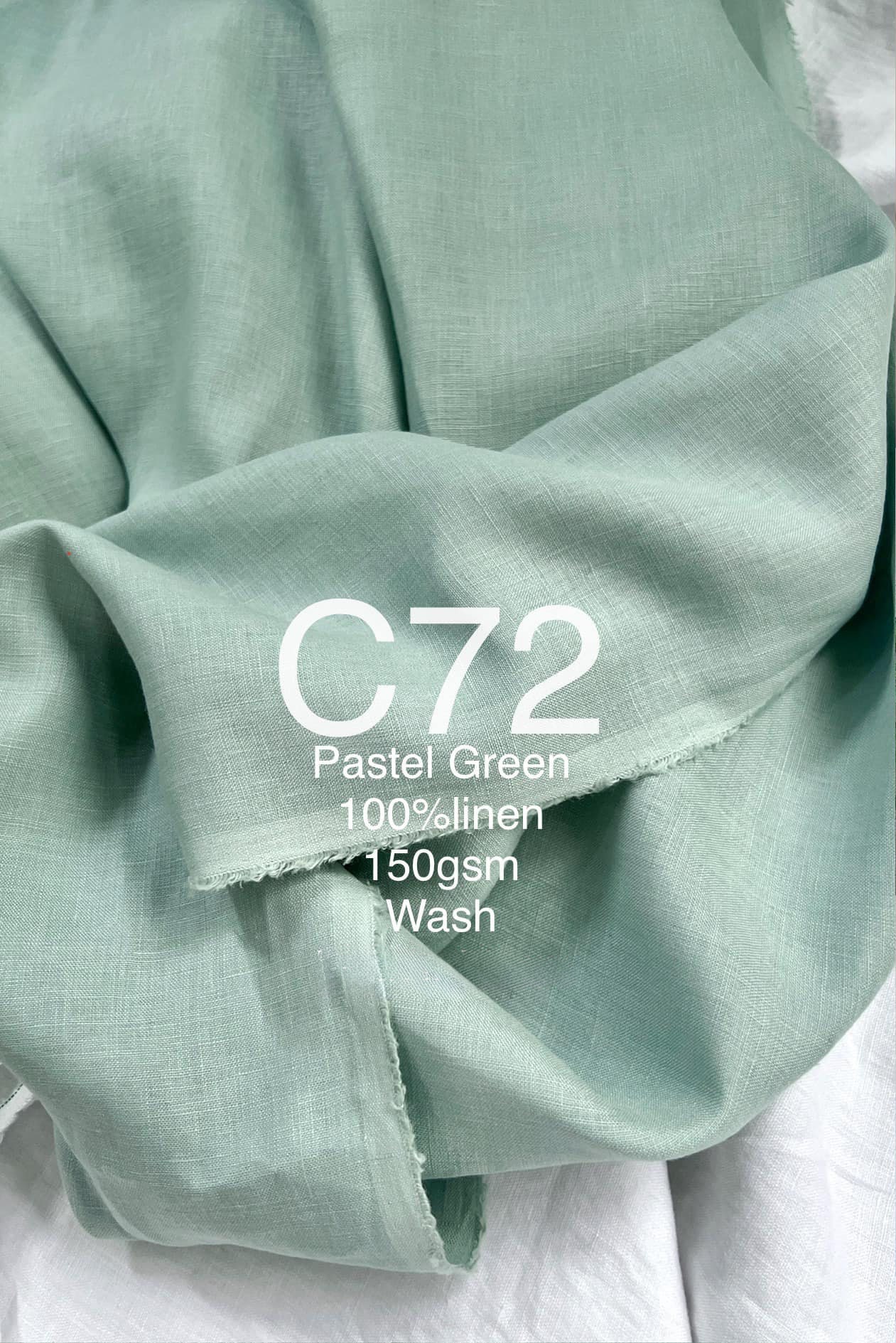 Premium Linen Fabric:green TONE by the Yard Solid Linen Fabric, Linen ...