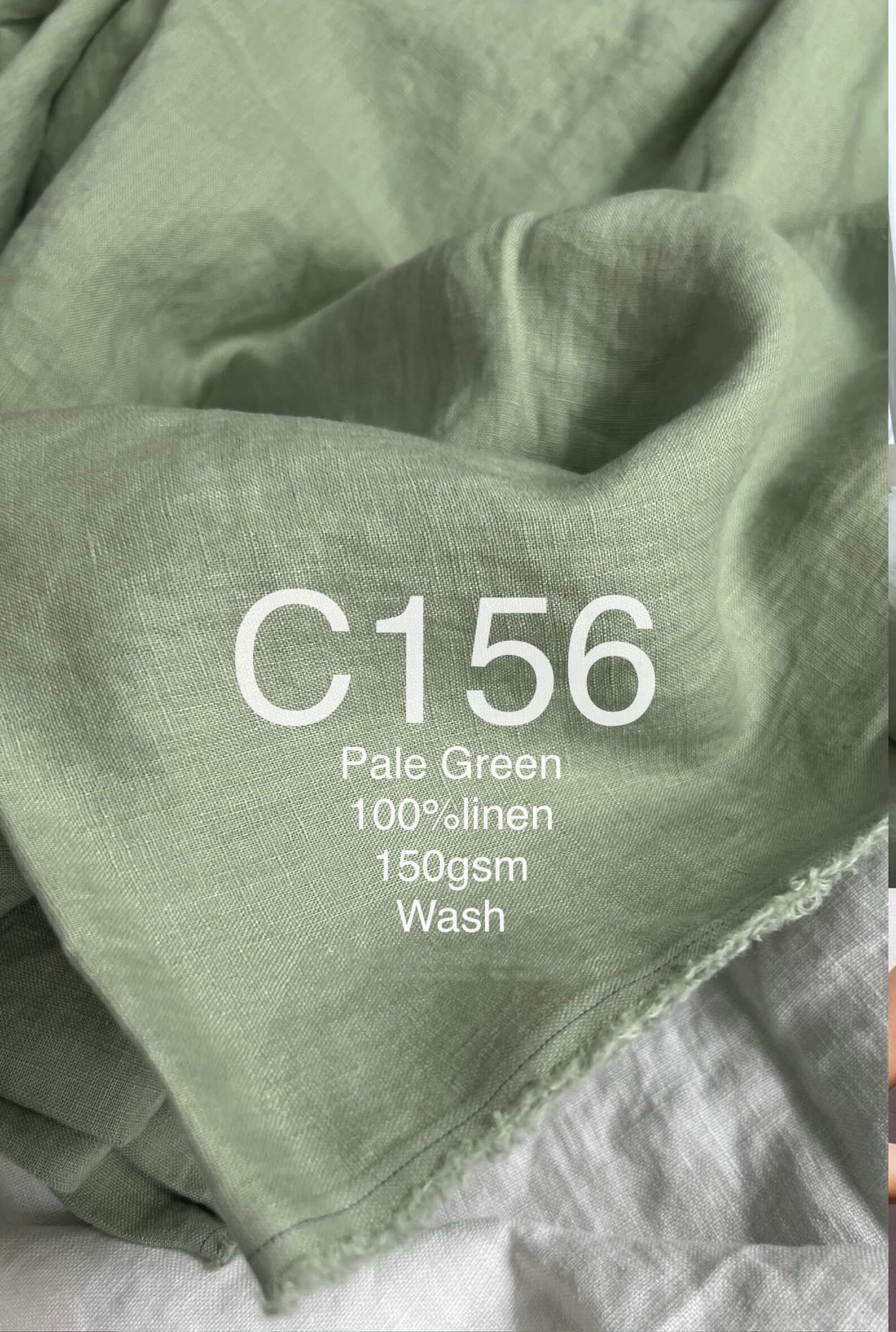 Premium Linen Fabric:green TONE by the Yard Solid Linen Fabric, Linen ...