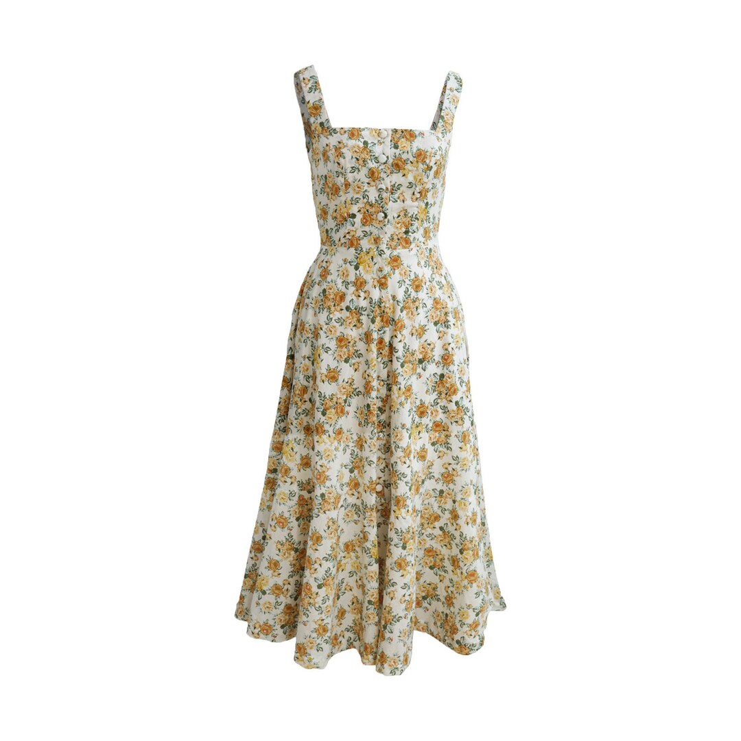 MIAH DRESS in Cotton Fabric "rosewood Reverie" Made to Order Dress ...