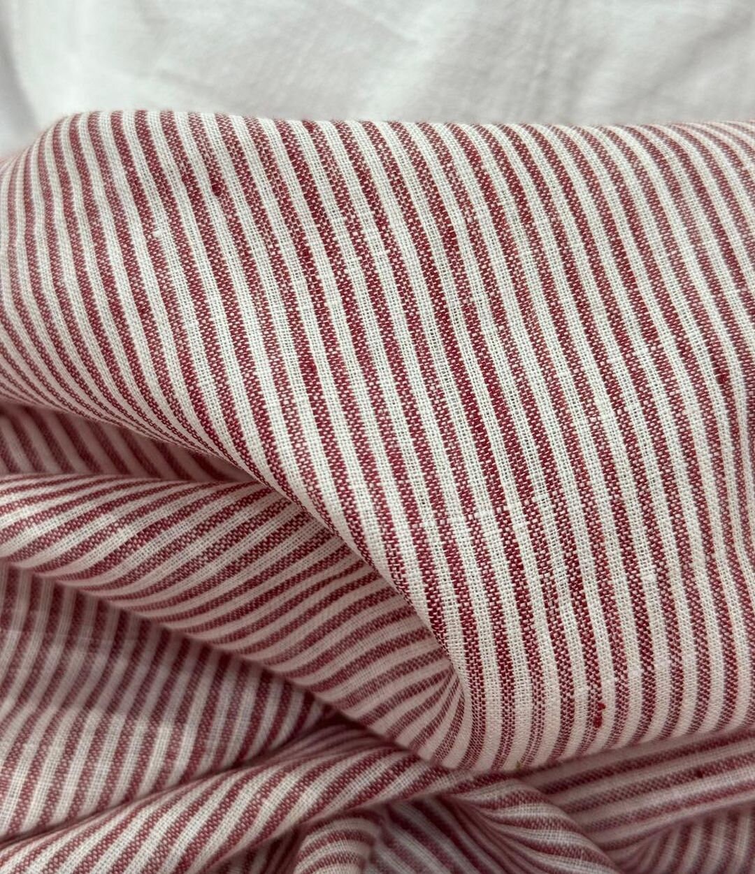 Linen Fabric: Summer Stripes Collection by the Yard Stripe Print ...