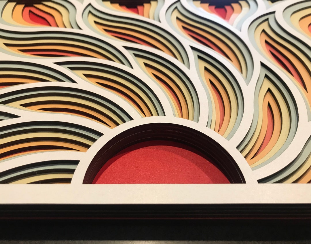 Layered Mandala Art mandala Sunrise Mandala Wood Art, Mandala Art, BOHO ...