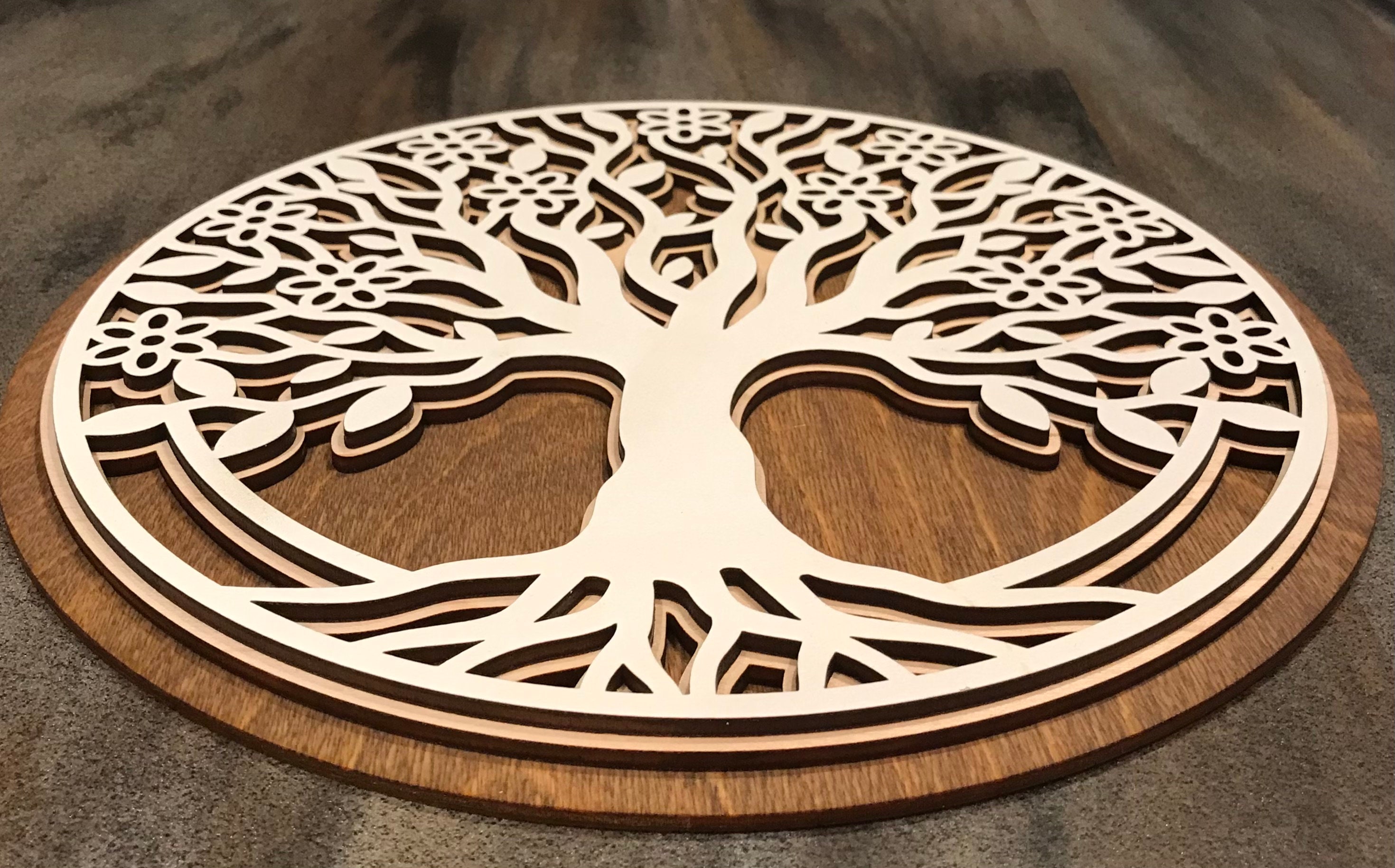 3d Layered Tree of Life Wall Art, Wood Wall Art, Laser Cut Wood Art ...