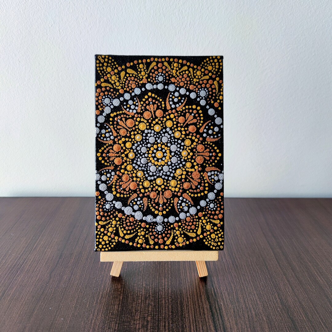 Mini Dot Art Canvas 1 Dot Art Mandala Mini Canvas With - Etsy